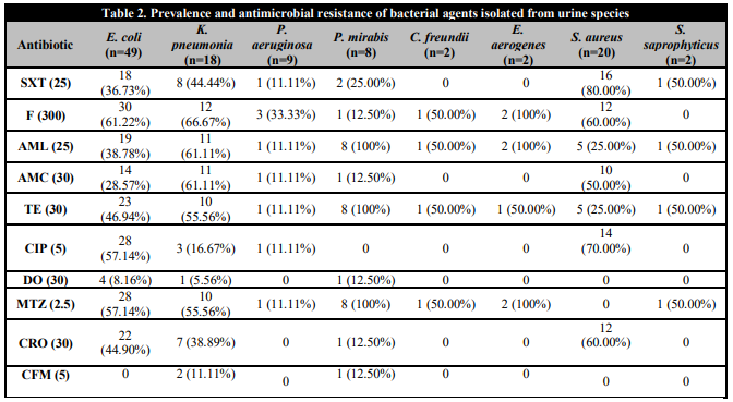 Prevalence and antibiotics susceptibility pattern of urine bacterial ...