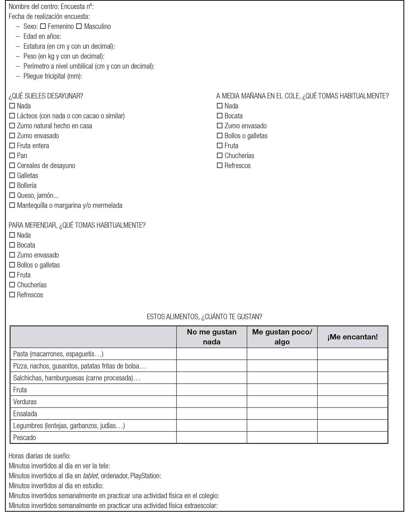Valoración del estado nutricional y de hábitos y preferencias ...
